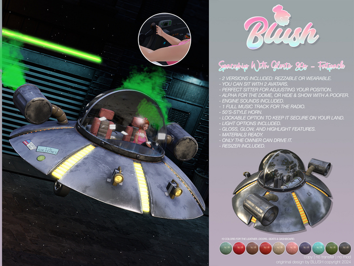Second Life Marketplace - BLUSH - Spaceship With Glorto 86b - Fatpack