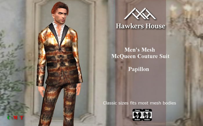 Second Life Marketplace - *HH* Men's Mesh McQueen Couture Suit Papillon