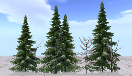 Second Life Marketplace - Snowy Pines2 Privacy Screen(14x9)