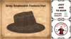 Second Life Marketplace - Grey Snake Skin Fedora Hat
