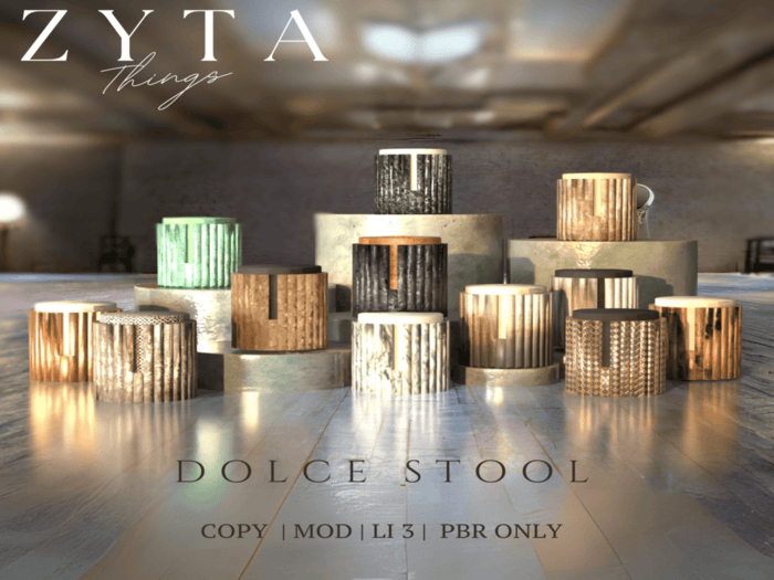 Second Life Marketplace - ZYTA. Dolce Stool Fatpack