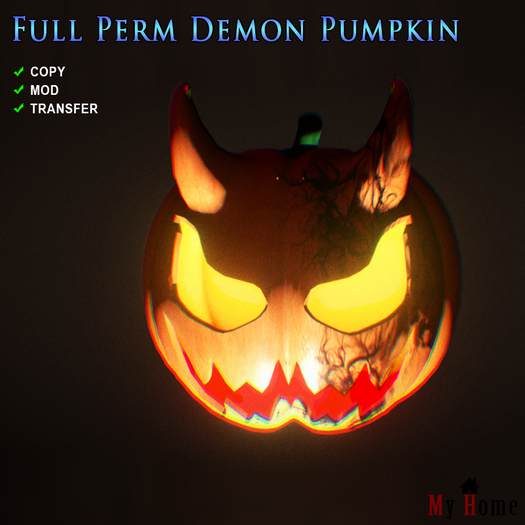 Second Life Marketplace - [My Home] Full Perm Demon Pumpkin
