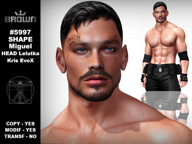 Second Life Marketplace - 5997 SHAPE Miguel HEAD Lelutka Kris EvoX