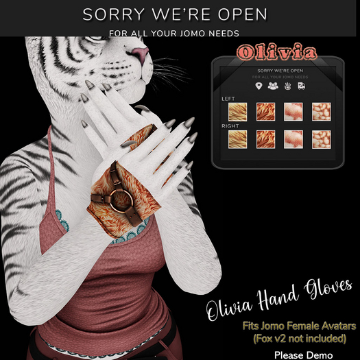 Second Life Marketplace - SWO OLIVIA HAND GLOVES FOR JOMO F AVATARS