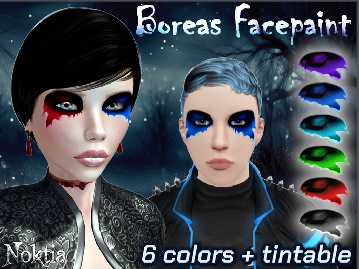 Second Life Marketplace - DEMO - Noktia - Boreas Face Paint (BOM)