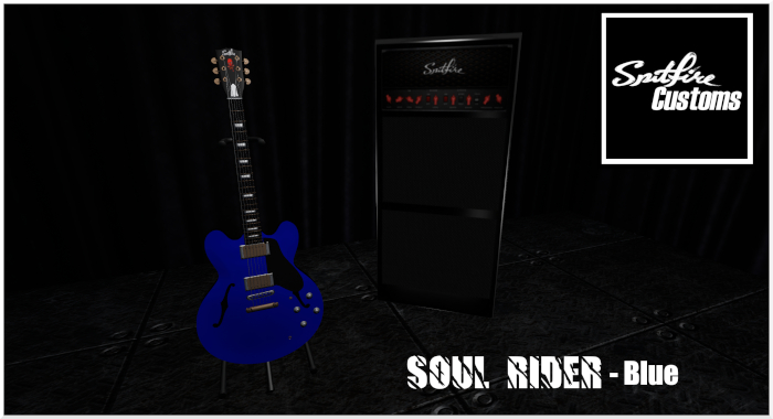 Second Life Marketplace - Spitfire Customs Guitar - Soul Rider - Blue
