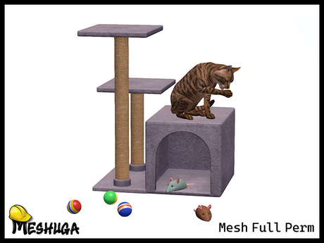 Second Life Marketplace - Meshuga Cat Accessories - Cat House Scene ...