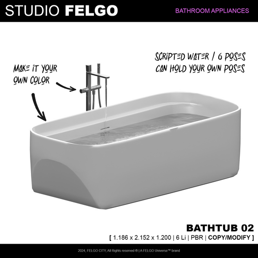 Second Life Marketplace - Studio FELGO // Bathtub 02