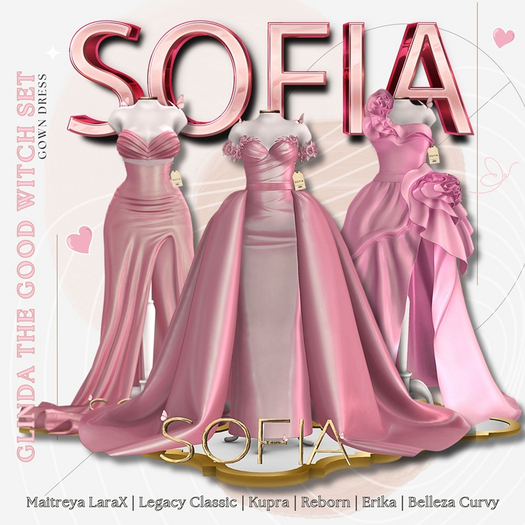 Second Life Marketplace - .:{Sofia}:. Glinda the Good Witch Set. Pink