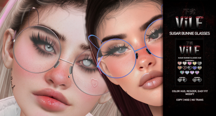 Second Life Marketplace - [Vile] - Sugar Bunnie Glasses Box (Add Me)