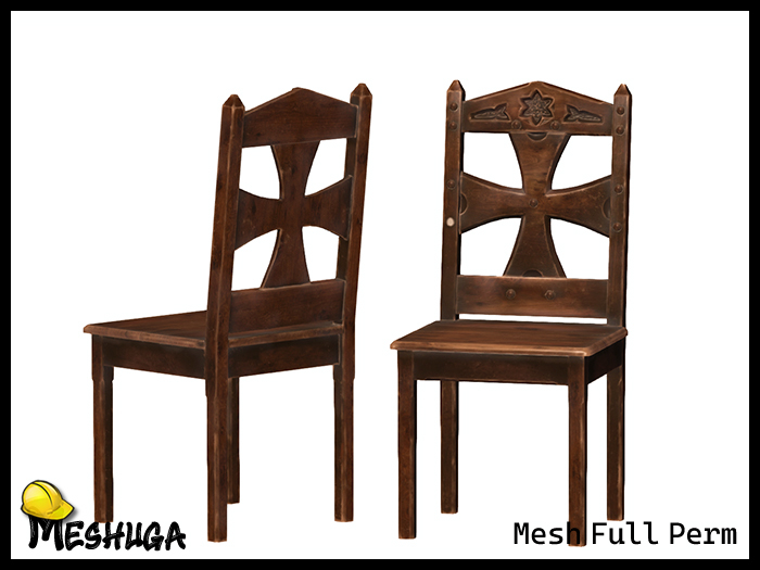 Second Life Marketplace - Meshuga Medieval Gothic Cross Chair FULL PERM ...