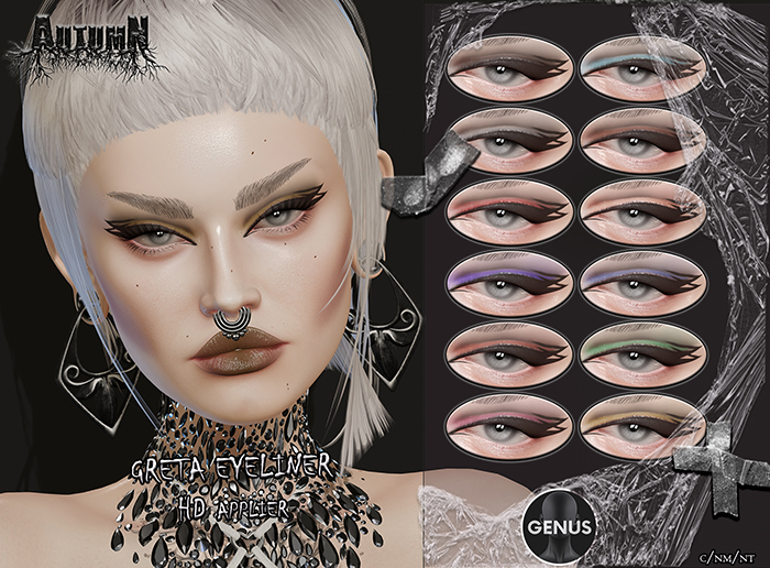 Second Life Marketplace - AutumN-GRETA EYELINER GENUS HD APPLIER