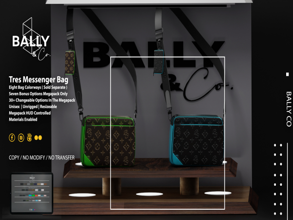Second Life Marketplace - 'BALLY & CO' Tres Messenger Bag Megapack