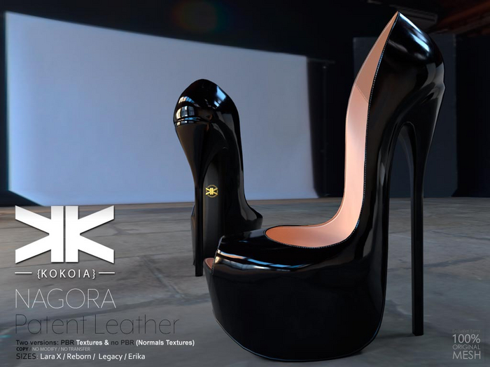 Second Life Marketplace - Nagora :: Woman Peep Toe :: Patent Leather ...
