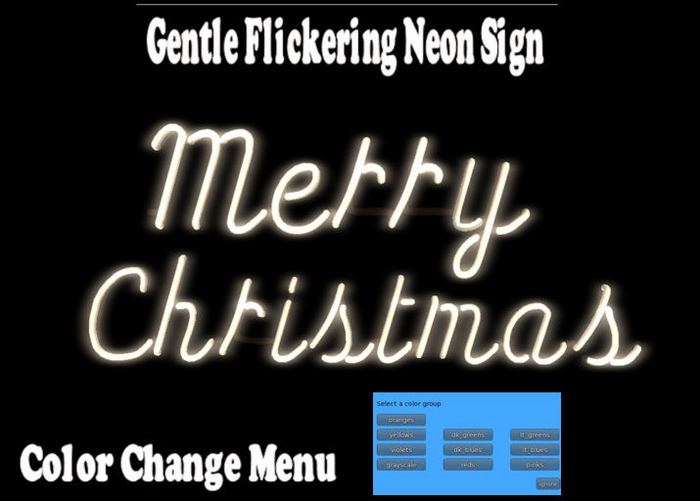 Second Life Marketplace - Merry Christmas Neon Colour Change Sign ...