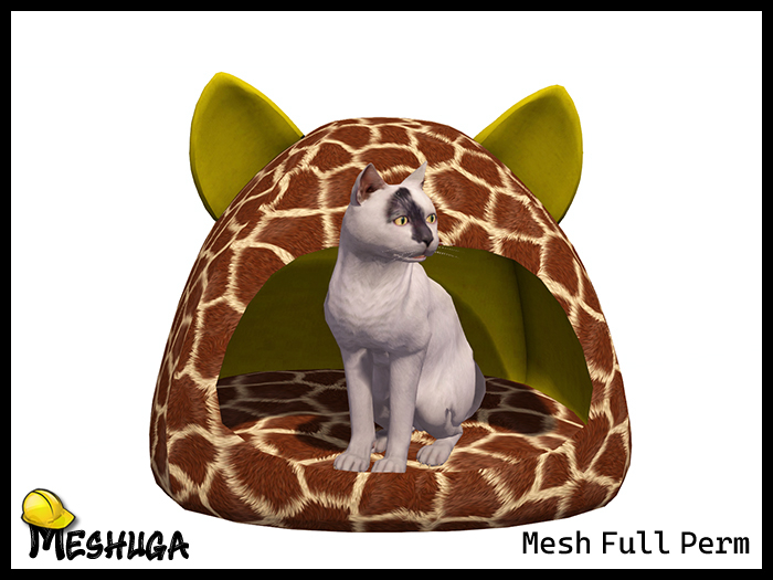 Second Life Marketplace - Meshuga Bicolor Cat & Giraffe Bed FULL PERM MESH