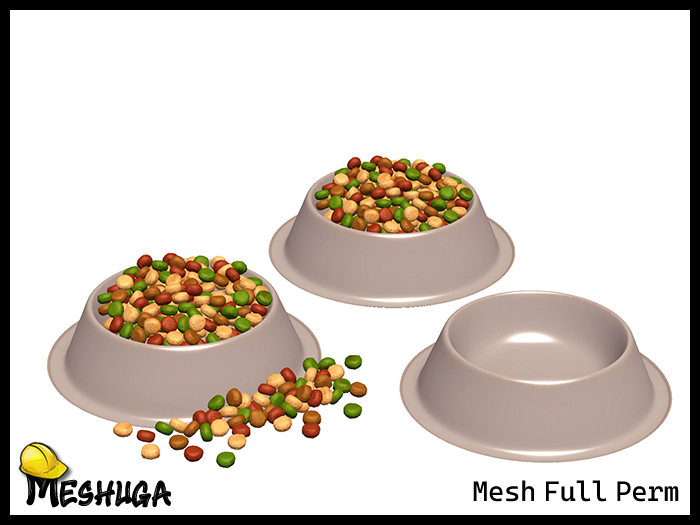 Second Life Marketplace - Meshuga Pet Food Bowls FULL PERM MESH