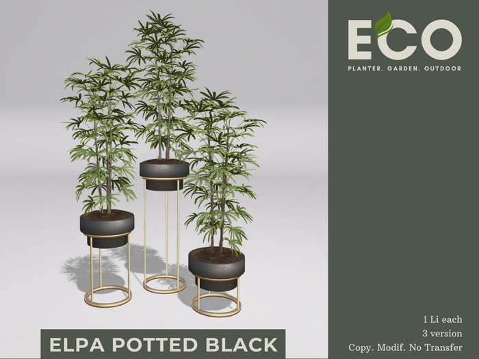 Second Life Marketplace - Eco - Elpa Potted Black