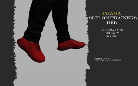 Second Life Marketplace - Praga Slip on trainers - Red