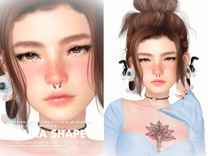 Second Life Marketplace - nham // laura shape for lelutka ceylon