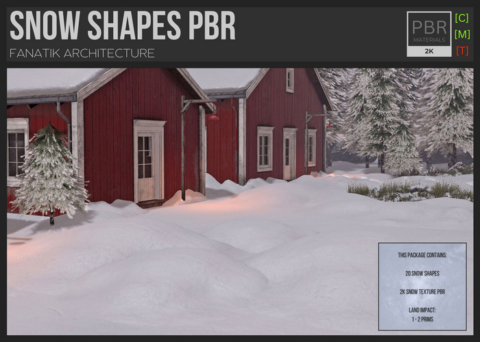 Second Life Marketplace - :FANATIK: Snow Shapes PBR - mesh snow piles ...