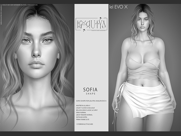 Second Life Marketplace - BeautyX - Sofia Shape (LeLutka Avalon 4.0) - Demo