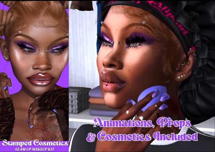 Second Life Marketplace - Stamped Cosmetic Glam Up Makeup Kit [Animated ...