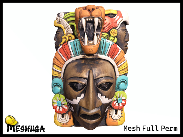 Second Life Marketplace - Meshuga Ethnic Mayan Tiger Mask Decoration ...