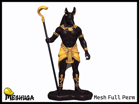 Second Life Marketplace - Meshuga Egyptian Jackal God Statue FULL PERM MESH