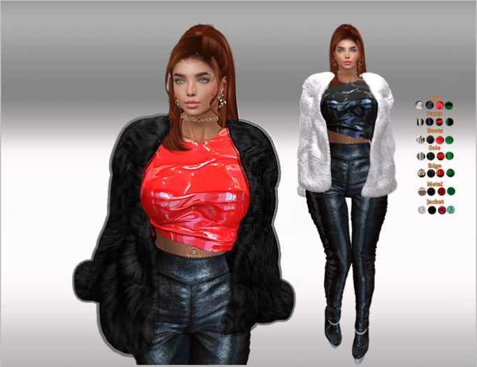 Second Life Marketplace - SET Top,Pants,Boots,Fur-Jacket 28x ...
