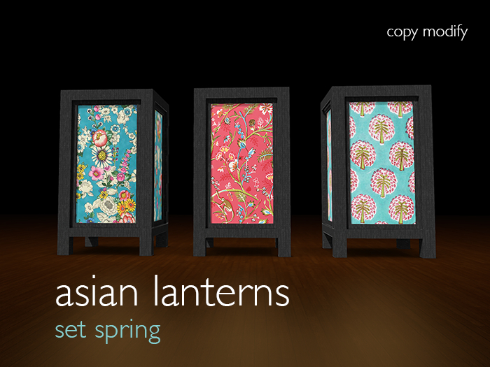 Second Life Marketplace - NinaLaure - Asian Floor Lanterns - Set 02