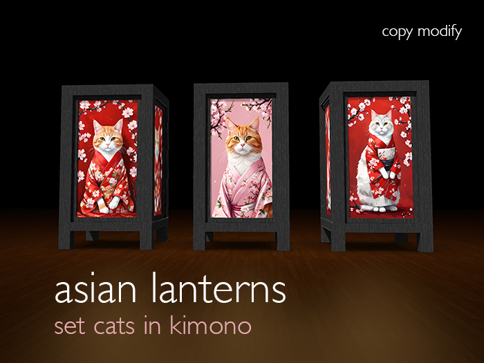 Second Life Marketplace - NinaLaure - Asian Floor Lanterns - Set 11