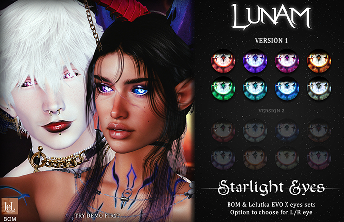 Second Life Marketplace - LUNAM ⋅ ⋆☽︎⋅ Starlight Eyes ⋅☾⋆ ⋅ VERSION 1