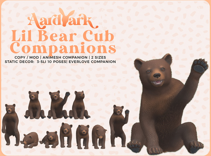 Second Life Marketplace - Aardvark : Lil Bear Cub - Brown