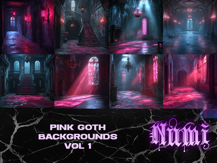 Second Life Marketplace - 8 Pink Goth Backgrounds VOL 1 – Romantic and ...