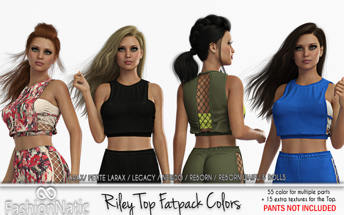 Second Life Marketplace - Top Riley Top Fatpack Colors