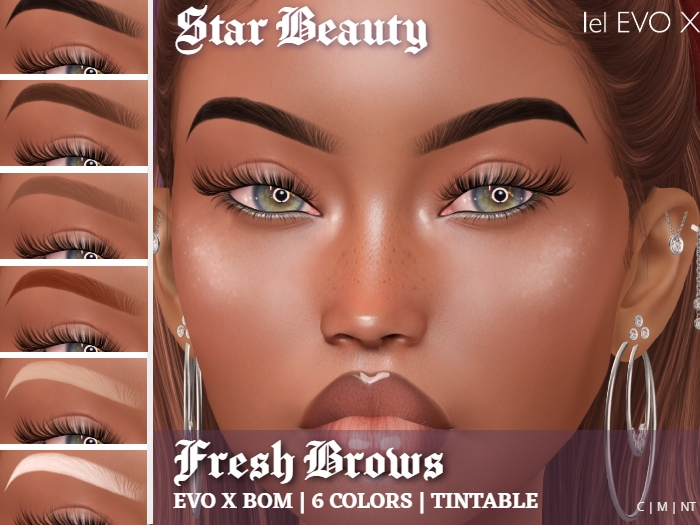 Second Life Marketplace - [Star Beauty] Fresh Brows Lelutka Evo X BoM ...