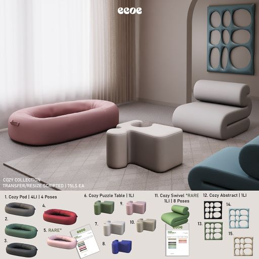 Second Life Marketplace - 2. ecoe. Cozy Pod Sage [rez]