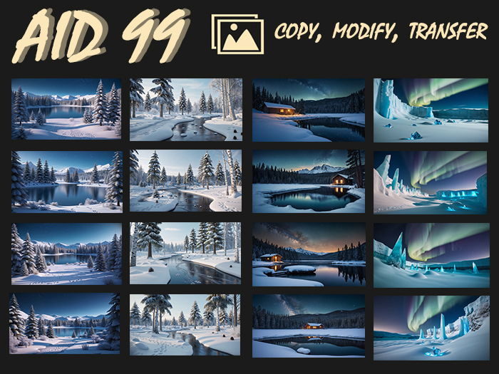 Second Life Marketplace - AID99: 16 Full-Perm Winter Forest Backgrounds