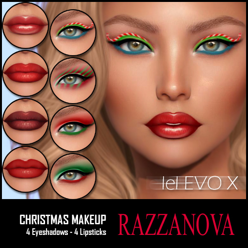 Second Life Marketplace - RazzaNova EvoX Makeup - Christmas Makeup (Demo)