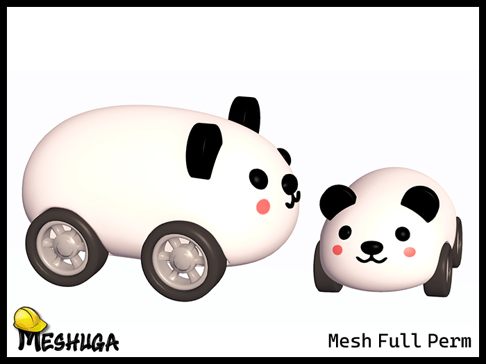 Second Life Marketplace - Meshuga Cute Panda Car FULL PERM MESH