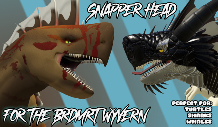 Second Life Marketplace - [ZF] Snapper Head for BRDMRT Wyvern (All Sizes)