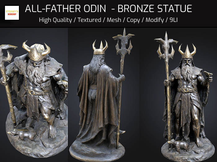 Second Life Marketplace - All-Father Odin - Bronze Statue