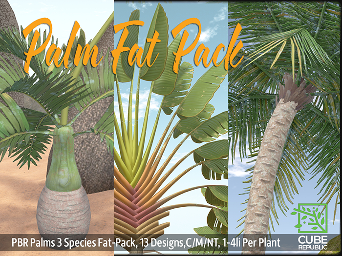 Second Life Marketplace - PBR Palm Tree Fat Pack 3 Species