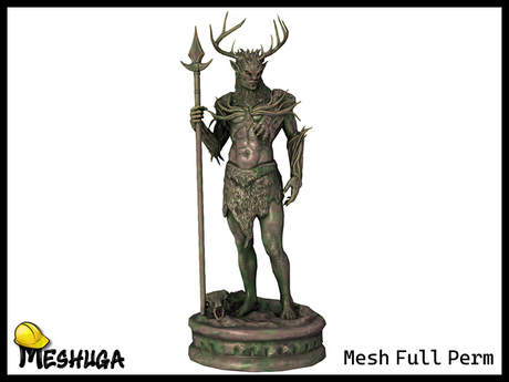 Second Life Marketplace - Meshuga Horned Demon Statue FULL PERM MESH