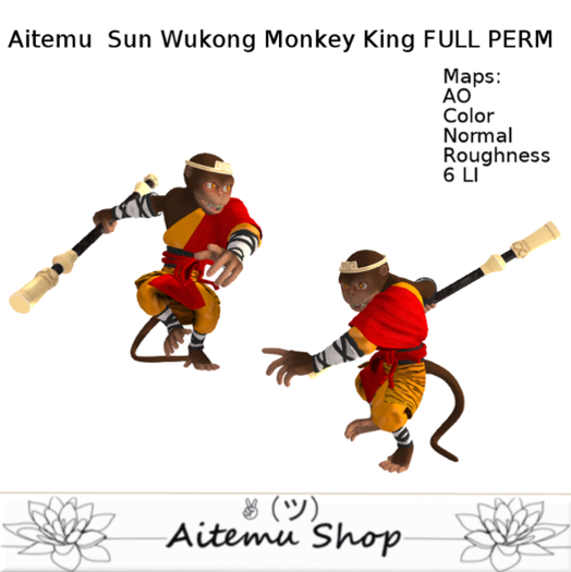 Second Life Marketplace - Aitemu // Sun Wukong Monkey King FULL PERM