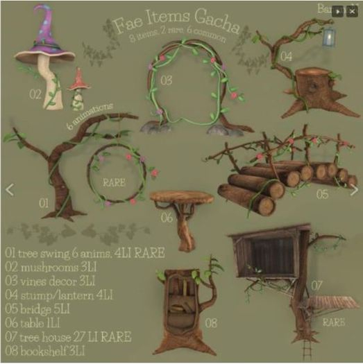 Second Life Marketplace - 01 Fae decor gacha - tree swing RARE