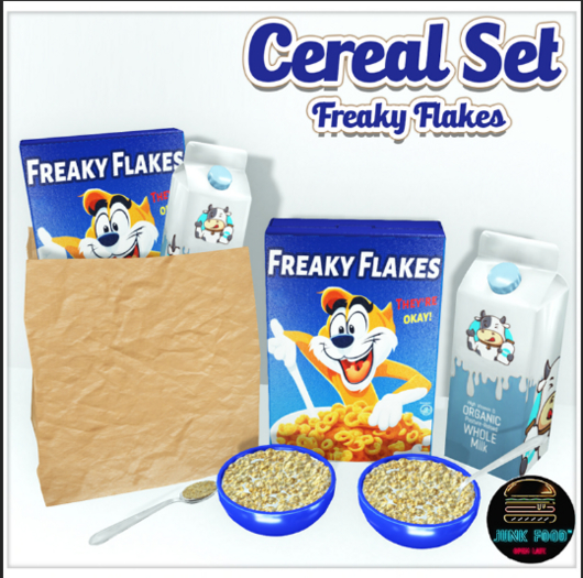 Second Life Marketplace - Junk Food - Cereal Set (Freaky Flakes)