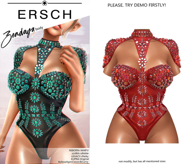 Second Life Marketplace Ersch Zendaya Bodysuit Red