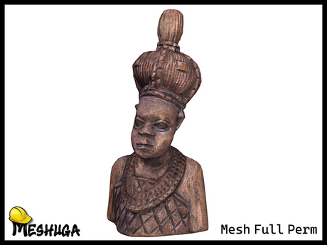 Second Life Marketplace - Meshuga African Queen Wooden Bust Statue FULL ...